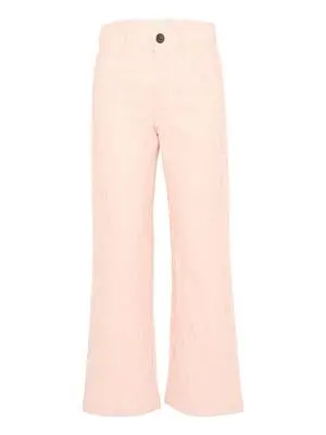 Fendi Jacquard Ff Monogram Straight-leg Trousers - Pink