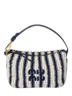 Miu Miu Crochet And Leather Pouch - Black