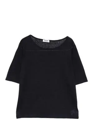 BASERANGE Round Neck Short Sleeve T-shirt - Black