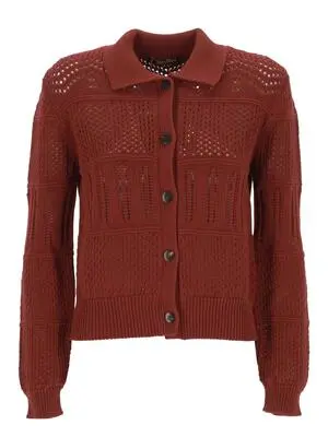 Max Mara Long-sleeved Collared Knitwear - Red