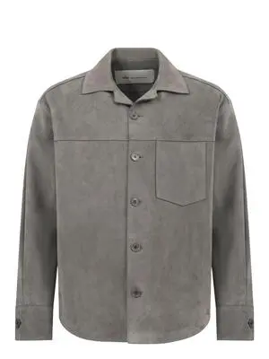 Ami Suede Shirt Jacket - Gray