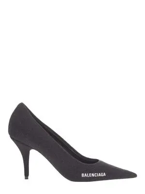 Balenciaga Logo Pointed High Heels - Black/white