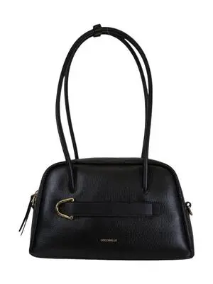 COCCINELLE Top Handle Shoulder Bag With Logo Detail - Black