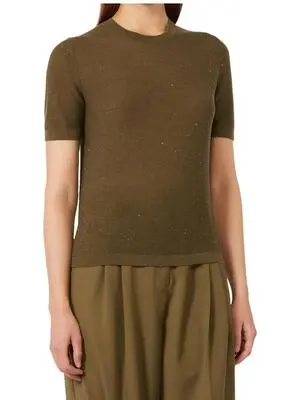 Max Mara Short-sleeved Knit Pullover - Brown