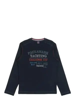 PAUL  SHARK Logo Printed Long-sleeved T-shirt - Black