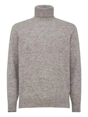 Brunello Cucinelli Alpaca Blend Knit Turtleneck Sweater - Gray