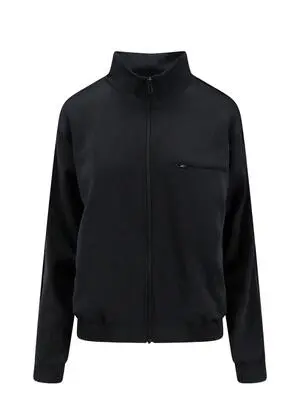MAISON MARGIELA Logo Embroidered High-neck Sweatshirt - Black