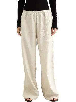 ST. AGNI Elastic Waist Pleated Casual Pants - Nude
