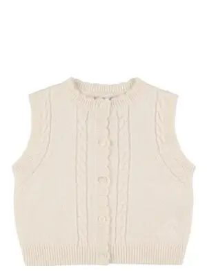 Bonpoint Wool Blend Knit Vest - White