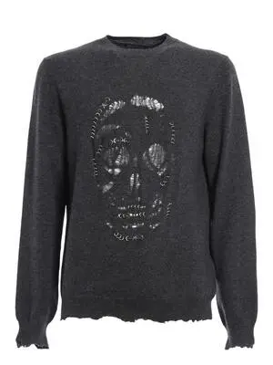 Alexander McQueen Skull Punk Piercing Sweater - Grey