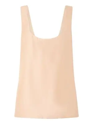 Khaite Parker Satin-twill Tank - Peach