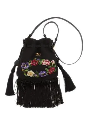 Valentino Garavani Embellished Shoulder Bag - Black