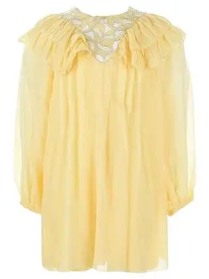 Chloé Long-sleeve Silk Dress - Nude