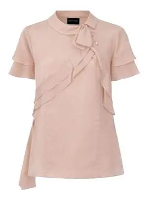 Simone Rocha Short-sleeved Ruffled Blouse - Nude