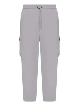 Hugo Boss Drawstring Tapered-fit Pants With Multiple Pockets And Elasticated Cuffs - Grey