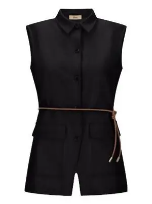 Herno Sleeveless Belted Vest - Black