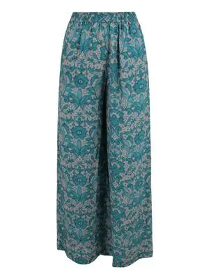 GIANLUCA CAPANNOLO Floral Palazzo Pants - Blue