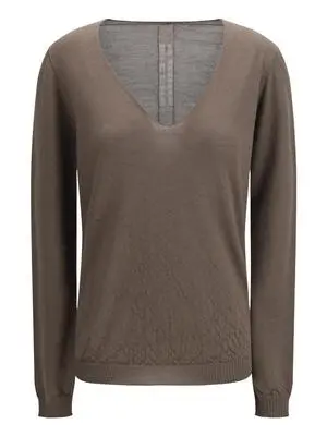 Rick Owens Rick Owens Temple Extreme V-Neck Knitted Sweater No
