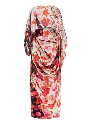 MAISON MARGIELA Floral Draped Maxi Dress - Red