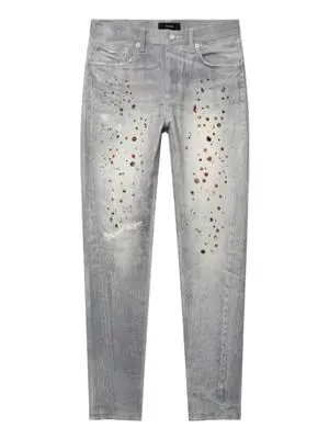 PURPLE BRAND Embellished Belt Loop Jeans - Gray