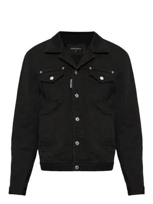Dsquared2 Garment Dyed Denim Trucker Jacket - Black
