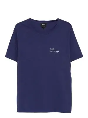 A.p.c. Logo Detailed Crewneck T-shirt - Blue