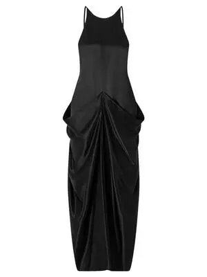 Khaite Kent Pleated Maxi Dress - Black
