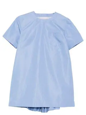 Sacai Striped Pleated Dress - Blue