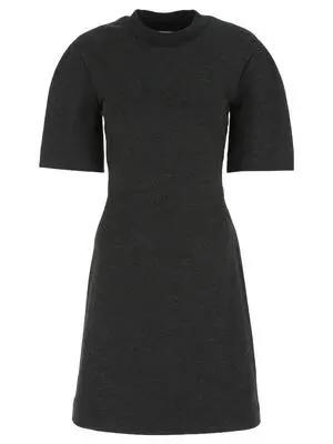 Alexander McQueen Logo Print Mini Dress - Black