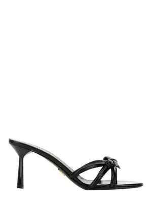 Prada High-heeled Slip-on Sandals - Black
