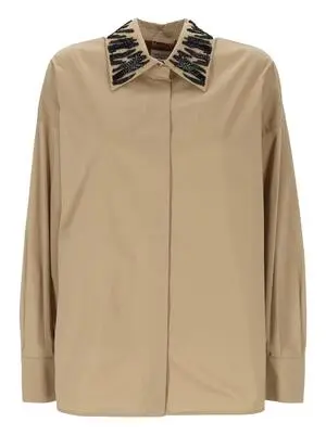 MAX MARA Max Mara Studio Embellished Collar Button-Up Shirt