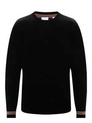 BURBERRY Icon Stripe Trim Knit Sweater
