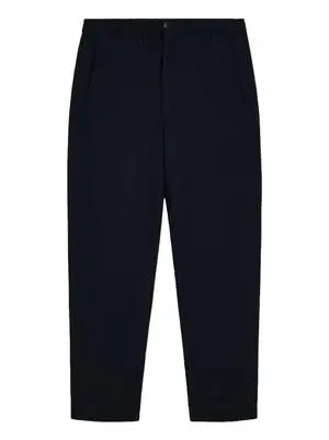 Emporio Armani Seersucker Texture Straight Leg Trousers - Navy Blue
