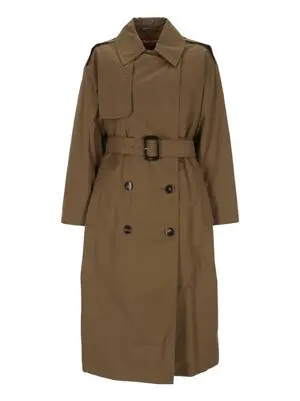 Max Mara Double-breasted Belted Coat - Green