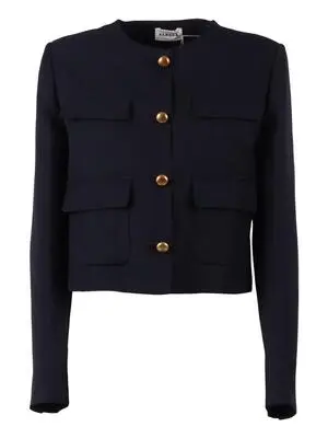P.A.R.O.S.H P.A.R.O.S.H. Button-Embellished Cropped Jacket With Flap Pockets