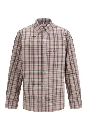 Off-White Check Logo Shirt - Nude