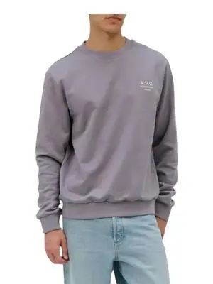A.p.c. Logo Detail Crew-neck Sweatshirt - Gray