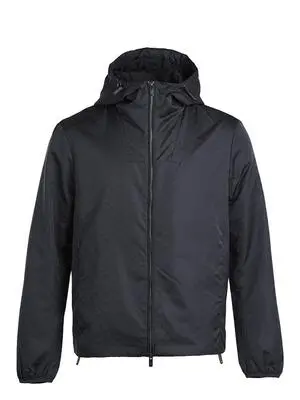 Emporio Armani Hooded Jacket With Logo Detail - Black