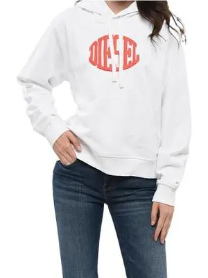 DIESEL® Hooded Sweatshirt With Drawstring - White