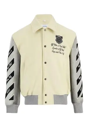 Off-White Shirt Jacket With Embroidered Design - Nude