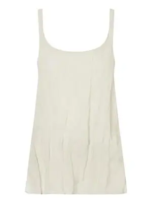 RÓHE Sleeveless Layered Cotton Blend Tank Top - White