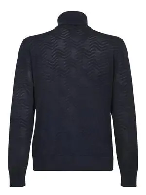 Missoni Chevron Knit Turtleneck Sweater - Black