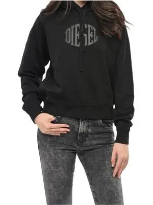 DIESEL® Hooded Sweatshirt With Logo - Black