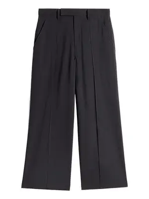 LEMAIRE Single Pleat Wool Crepe Pants - Onyx
