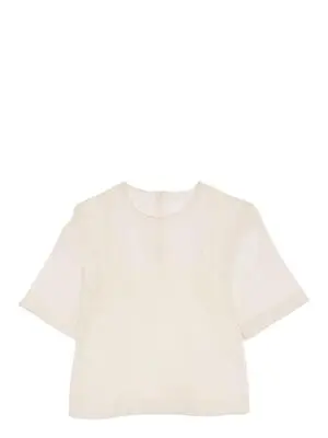 AMI Ami Paris Sheer Short Sleeve Top