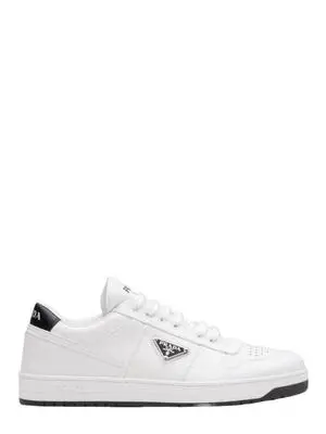 Prada Downtown Leather Sneakers - White/black