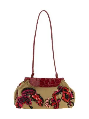 Dries Van Noten Embroidered Clutch Bag - Brown