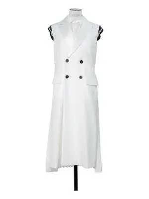Sacai Sleeveless Double-breasted Suit Vest - White