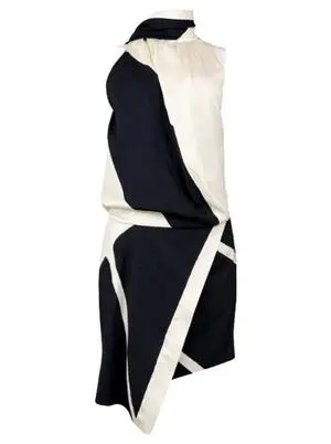 Alberta Ferretti Sleeveless Color-blocked Dress - Black