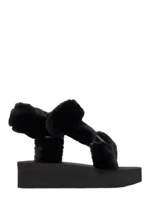 Red Valentino Logo Debossed Sandals - Black